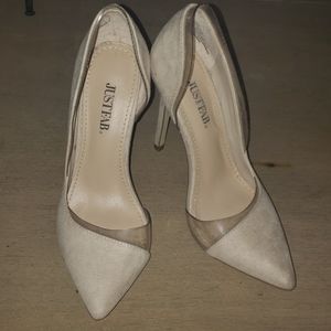 JustFab Shoes | Black And Tan Heels | Poshmark